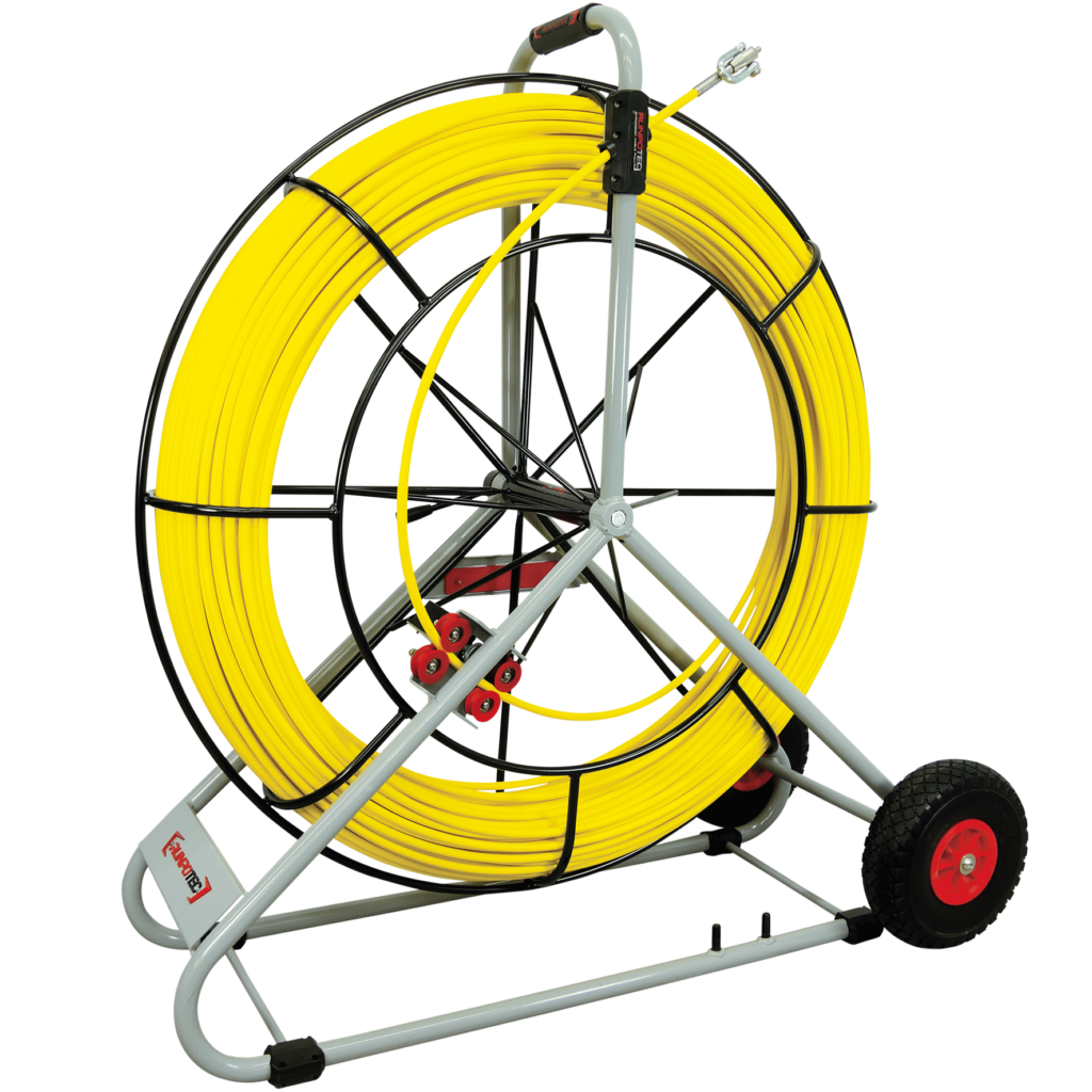 GF11 Fibreglass rod Ø 11 mm with mobile steel reel incl. double run-out ...